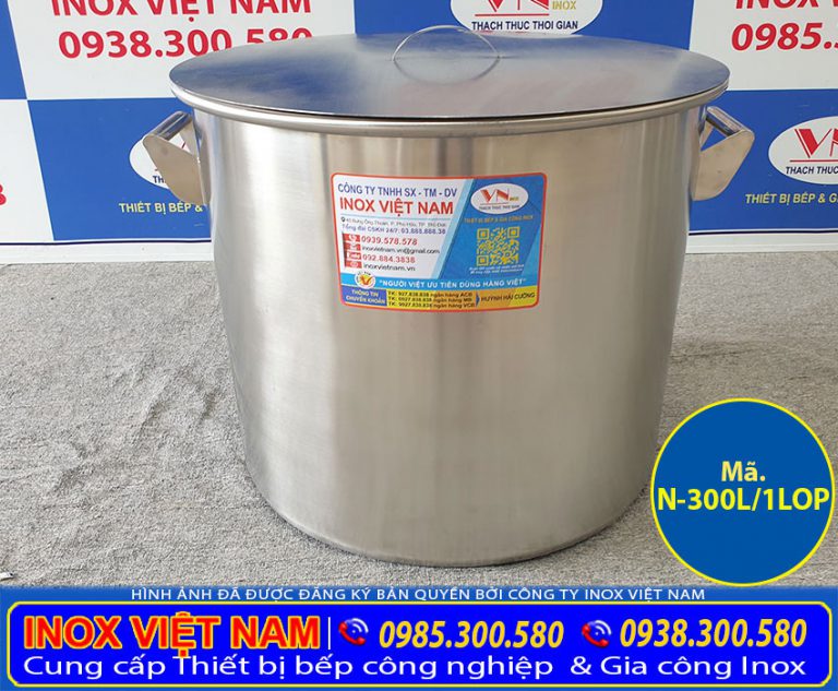 Nồi Inox Công Nghiệp 300 Lít N-300/1LOP | Thiết Bị Bếp Inox Công Nghiệp