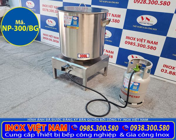 Bộ Nồi Nấu Phở Inox Kèm Bếp Gas 300L NP-300/BG | Thiết Bị Bếp Inox Công Nghiệp